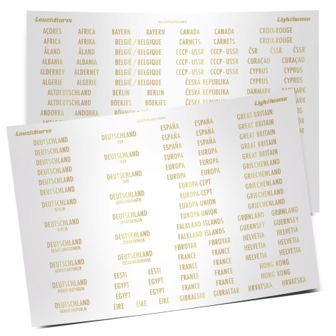 Self Adhesive Country Labels for Binders
