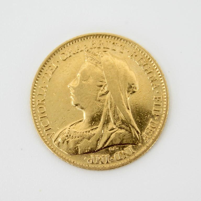 1898 Queen Victoria Half-Sovereign Old Head / St. George Dragon
