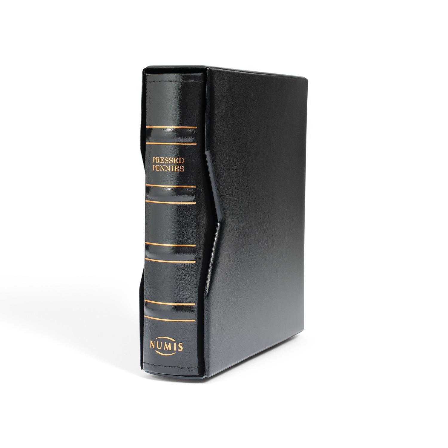 Numis album for pressed pennies, incl.5x plastic sheets and slipcase