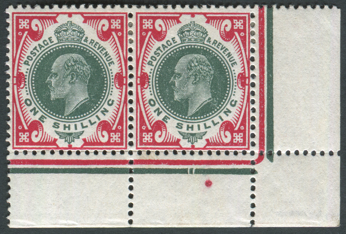 SG312 1911-13 1s Dark Green and Scarlet, SpecM47(1), Very Fine Mounted Mint