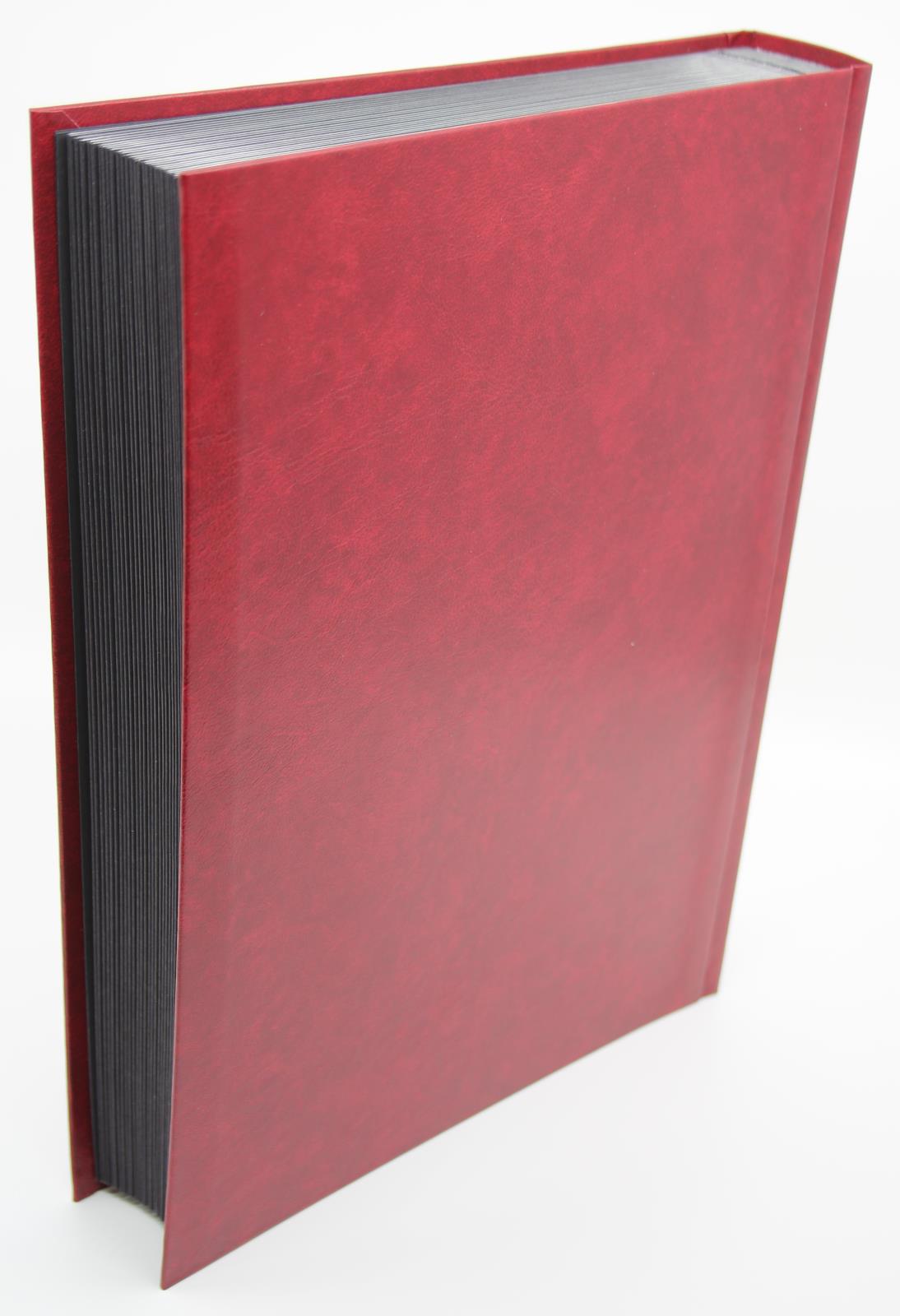 LEDER Stockbook A4 64 Black Pages Padded Genuine Leather Cover