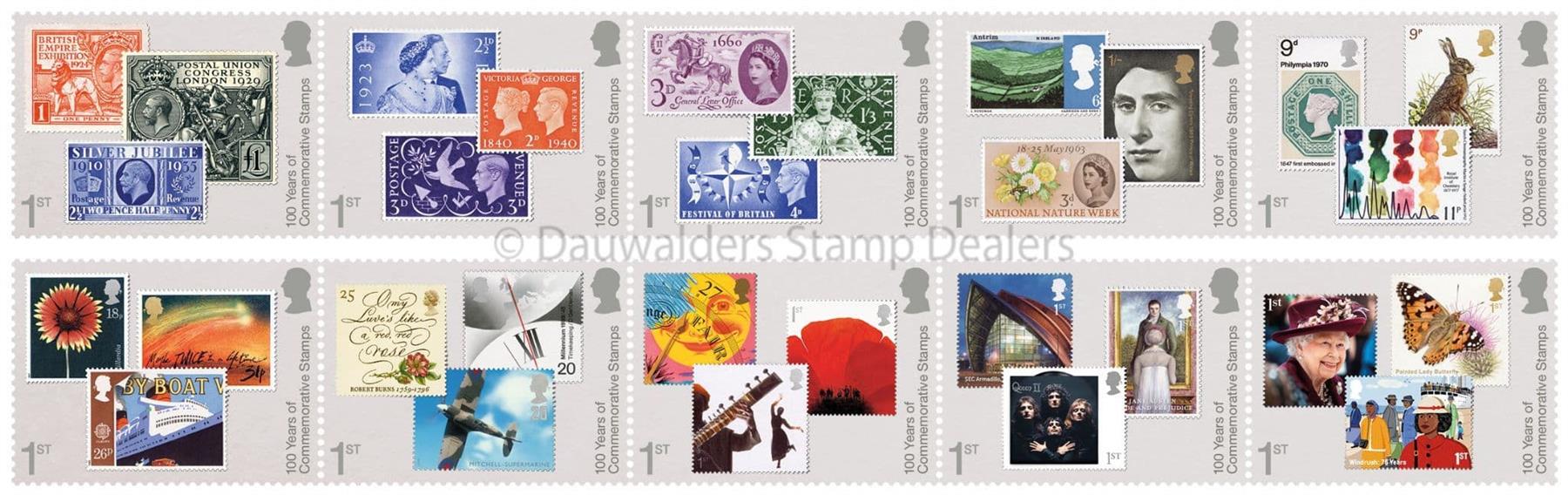 SG5147-5156 100 Years of Commemorative Stamps 160424