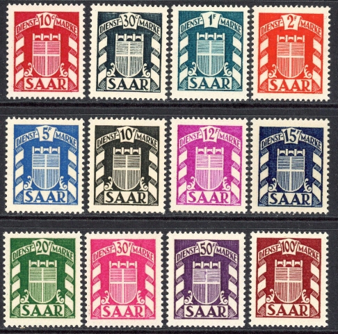 Germany / Saar / French Occupation 1949 (1 Oct) SG.O264-O275 U/M