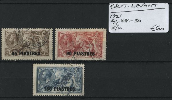 British Levant 1921 SG48-50 F/U Lot 2