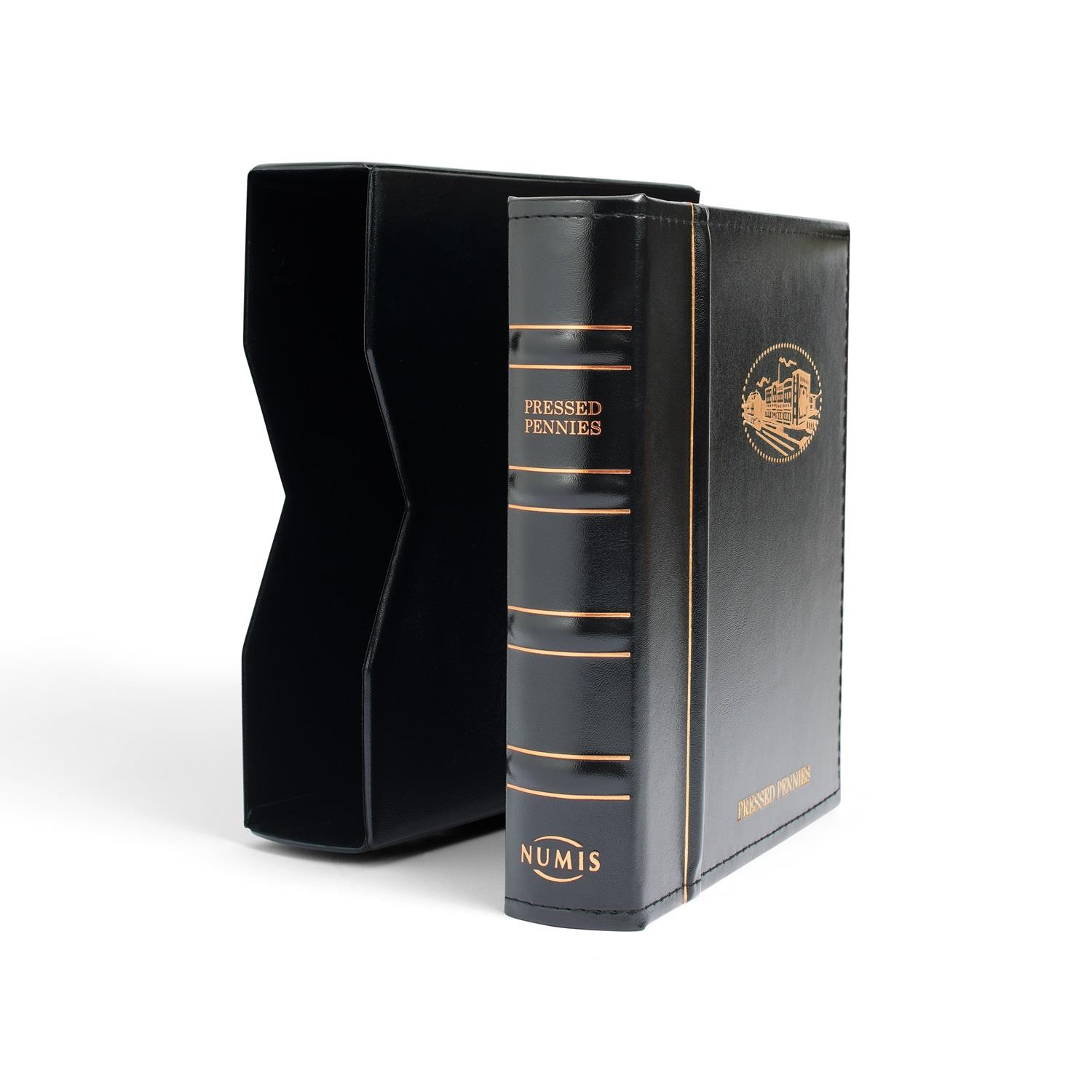 Numis album for pressed pennies, incl.5x plastic sheets and slipcase
