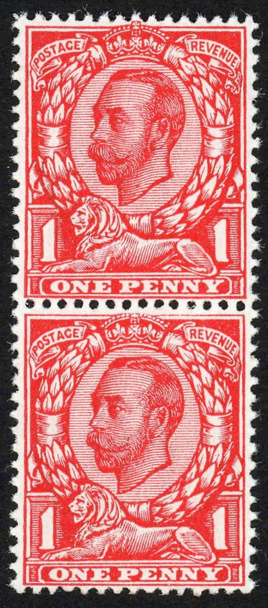 SG345a 1d Scarlet No Cross on Crown