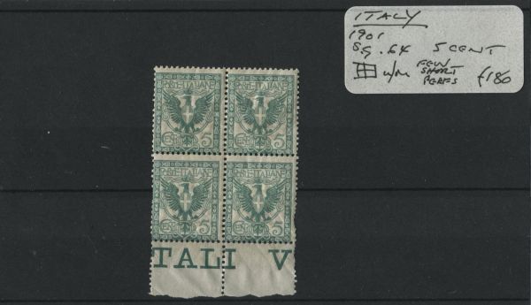 Italy 1901 SG64 Block U/M