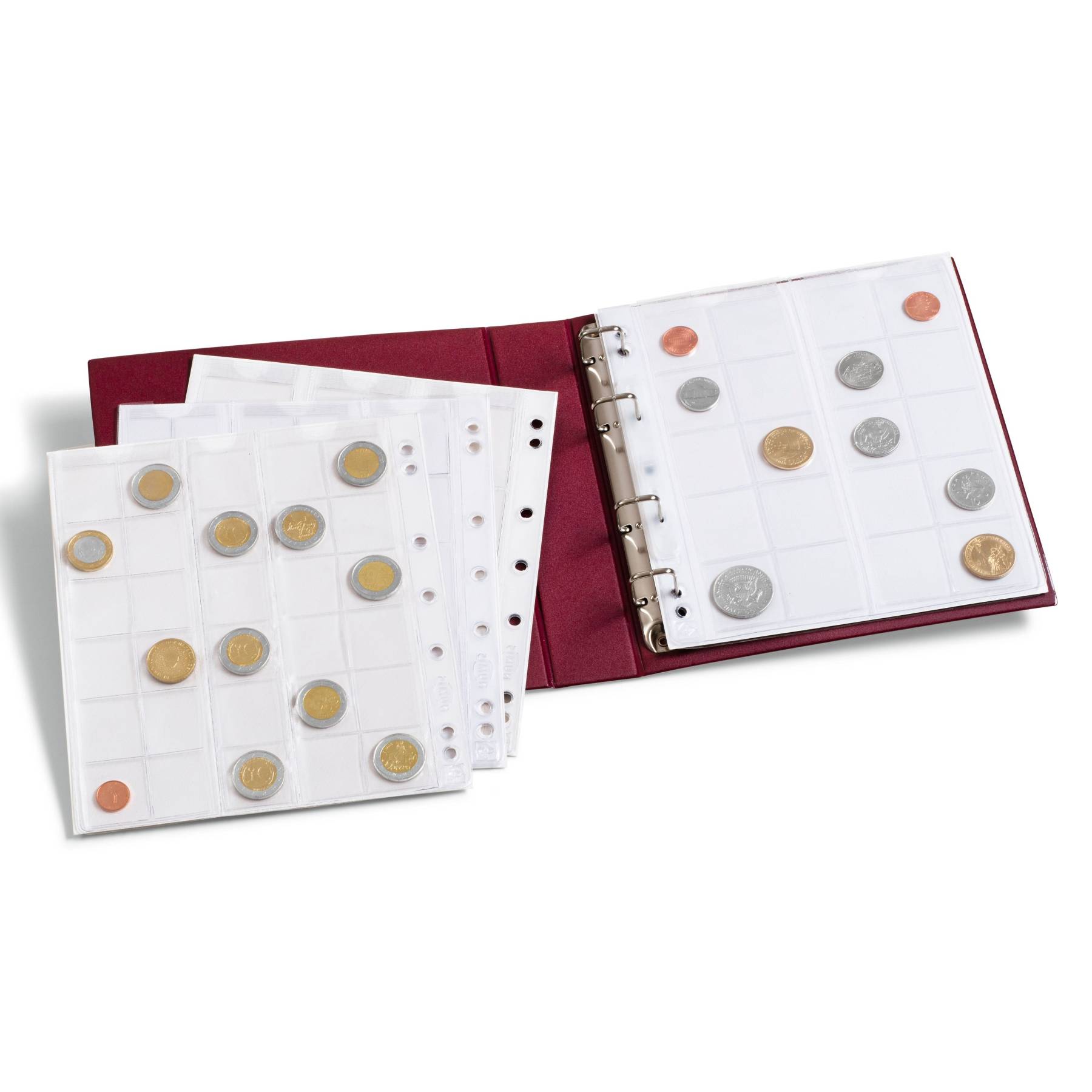 Coin Album NUMIS Incl Slipcase With 5 Pocket Sheets