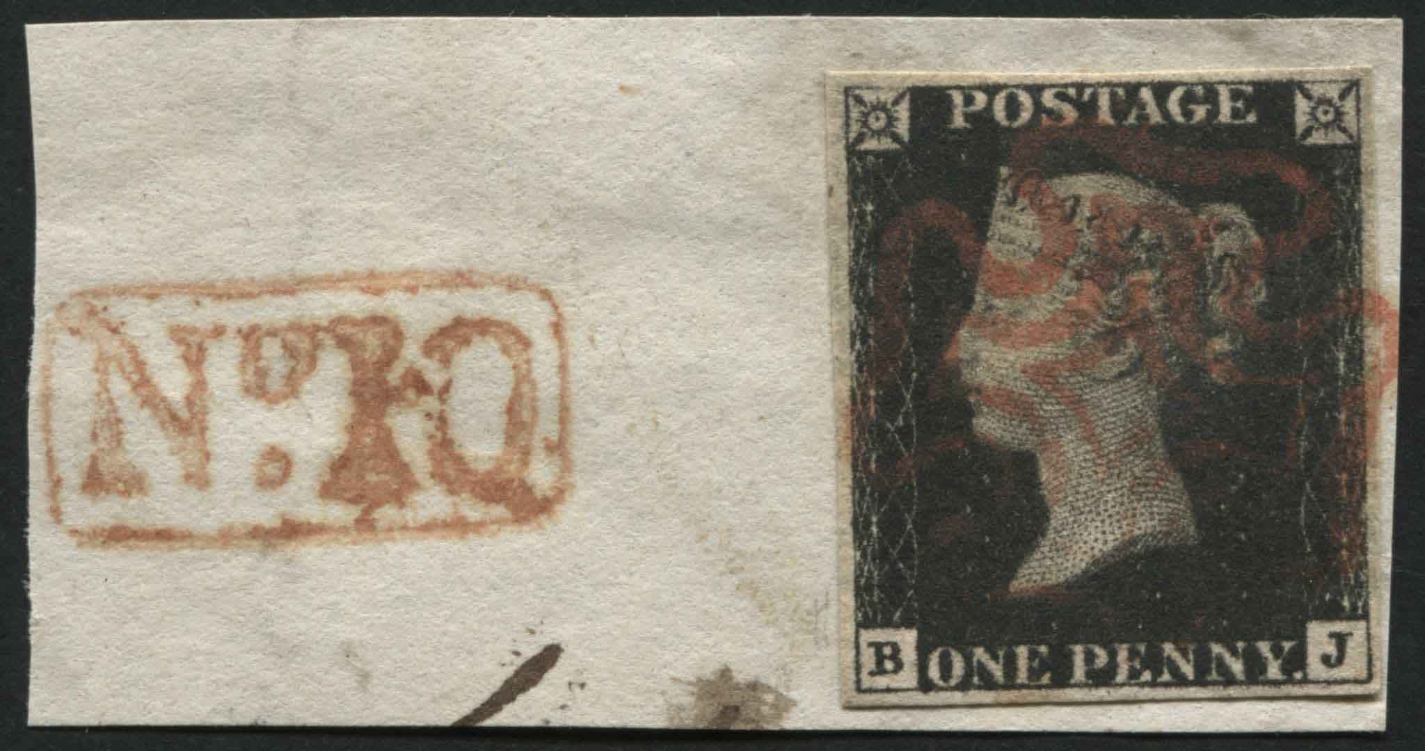 SG1 1d intense Black HC plate 2, 4 even margins, a scarce late usage ...