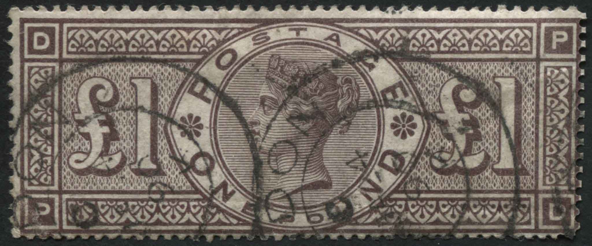 SG185 £1 Brown Lilac imprimatur imperforate, v fine fresh mint lovely ...