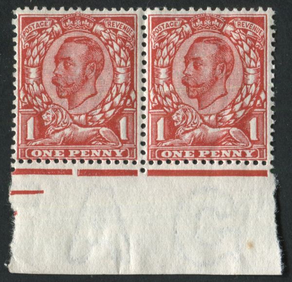 SG345a 1d Scarlet No Cross on Crown