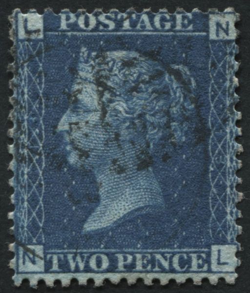 DP43 1841 2d Blue, small trial plate from printing of 12 impressions F ...