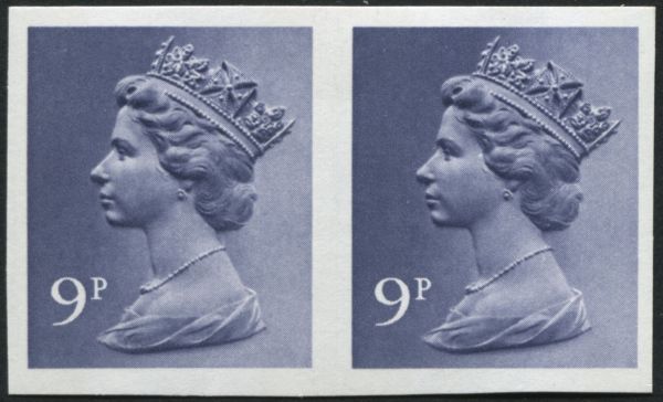 SG883a 9p Slate Purple imperforate pair U/M
