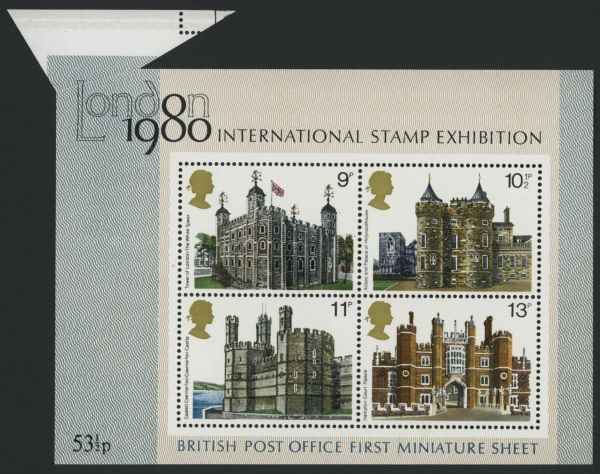 SGMS1058var London 1980 International Stamp Exhibition Minisheet with ...